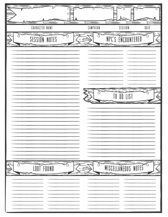D&D – Session Notes | Dungeon Master Assistance