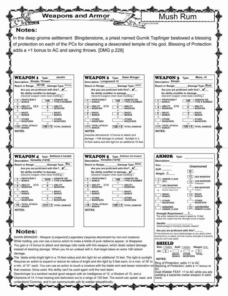 D&D 5E – Character Sheet and Folio | Dungeon Master Assistance