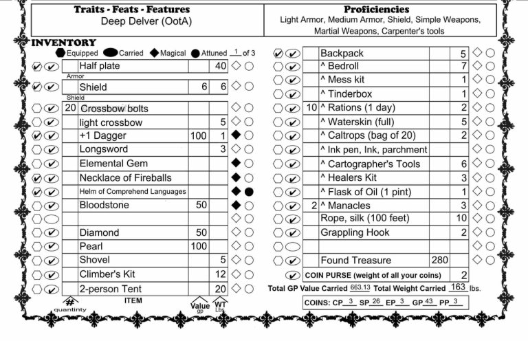 D&D 5E – Character Sheet and Folio | Dungeon Master Assistance